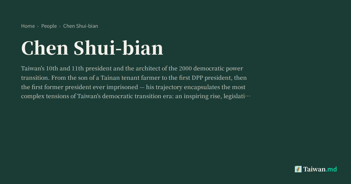Chen Shui-bian | Taiwan.md